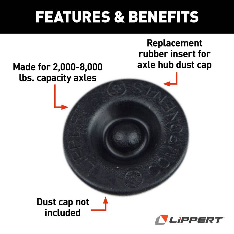 CURT Lippert Universal Rubber Inserts for Axle Hub Dust Caps - 2,000 to ...